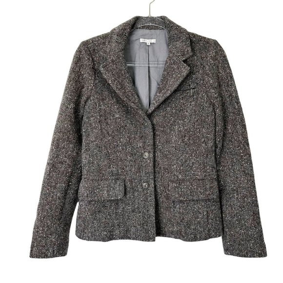 Vince | Jackets & Coats | Vince Brown Tweed Blazer Jacket Womens Size 8 ...